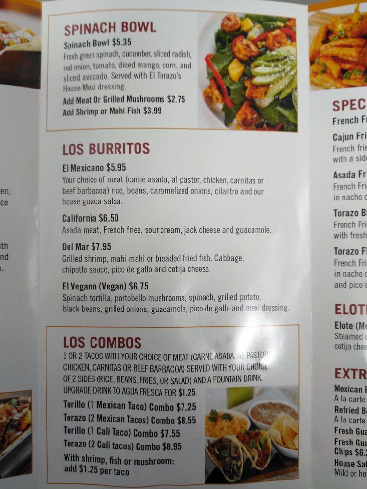 Menu at El Torazo Mexican Restaurant, Bellflower