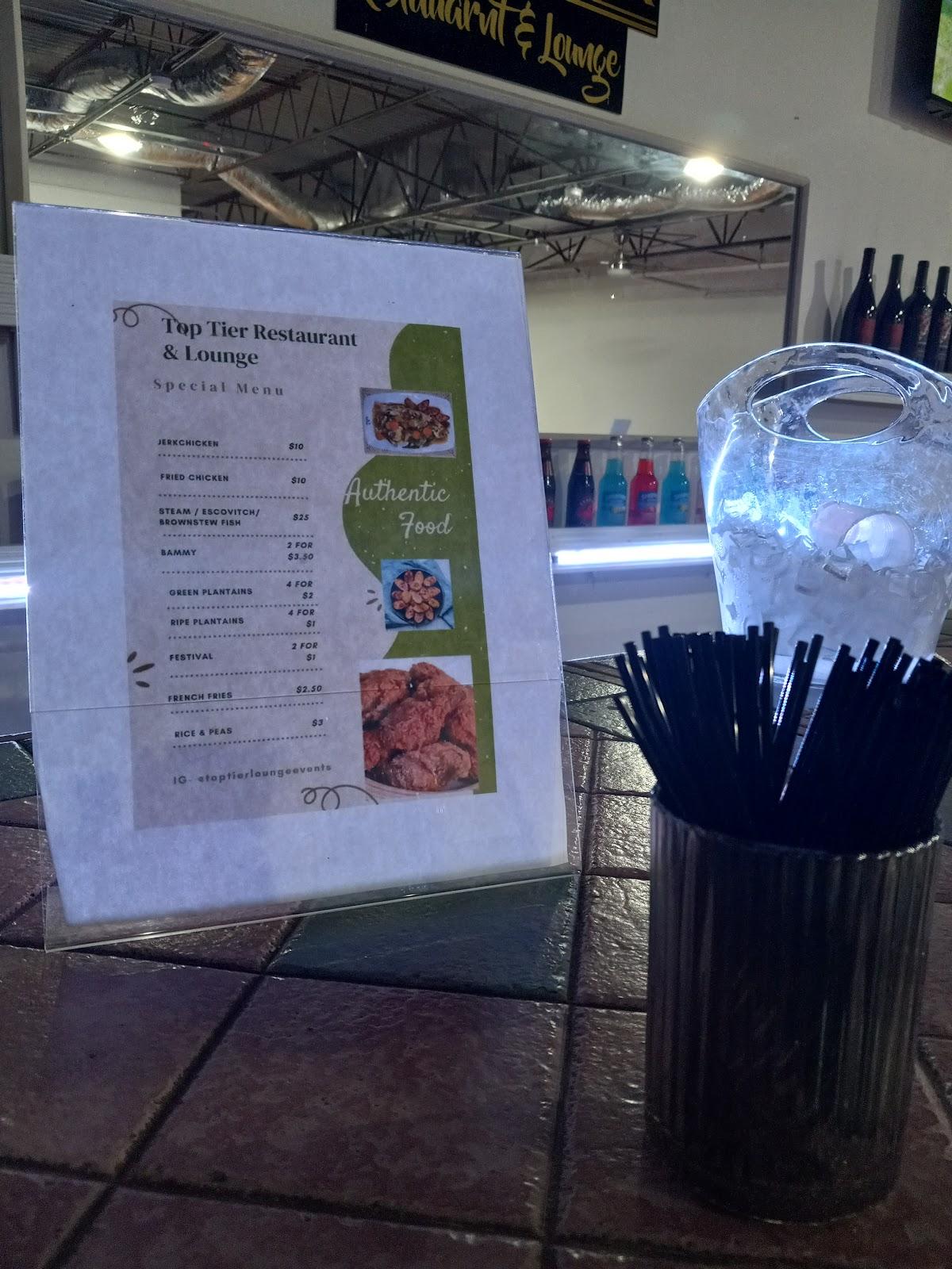 Menu at Top Tier Restaurant and Lounge, Lauderhill
