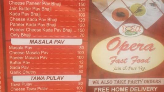 Menu at OPERA FAST FOOD, Mumbai