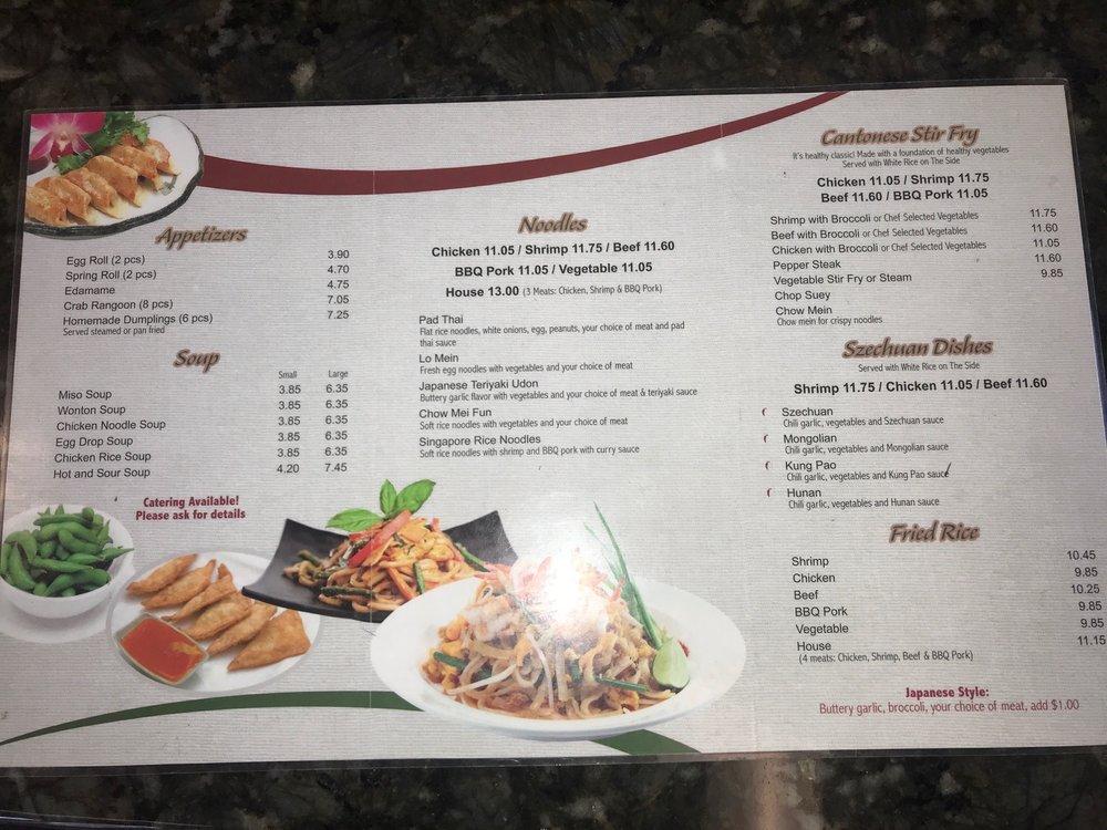 Menu at Summer Palace restaurant, Grosse Pointe Park