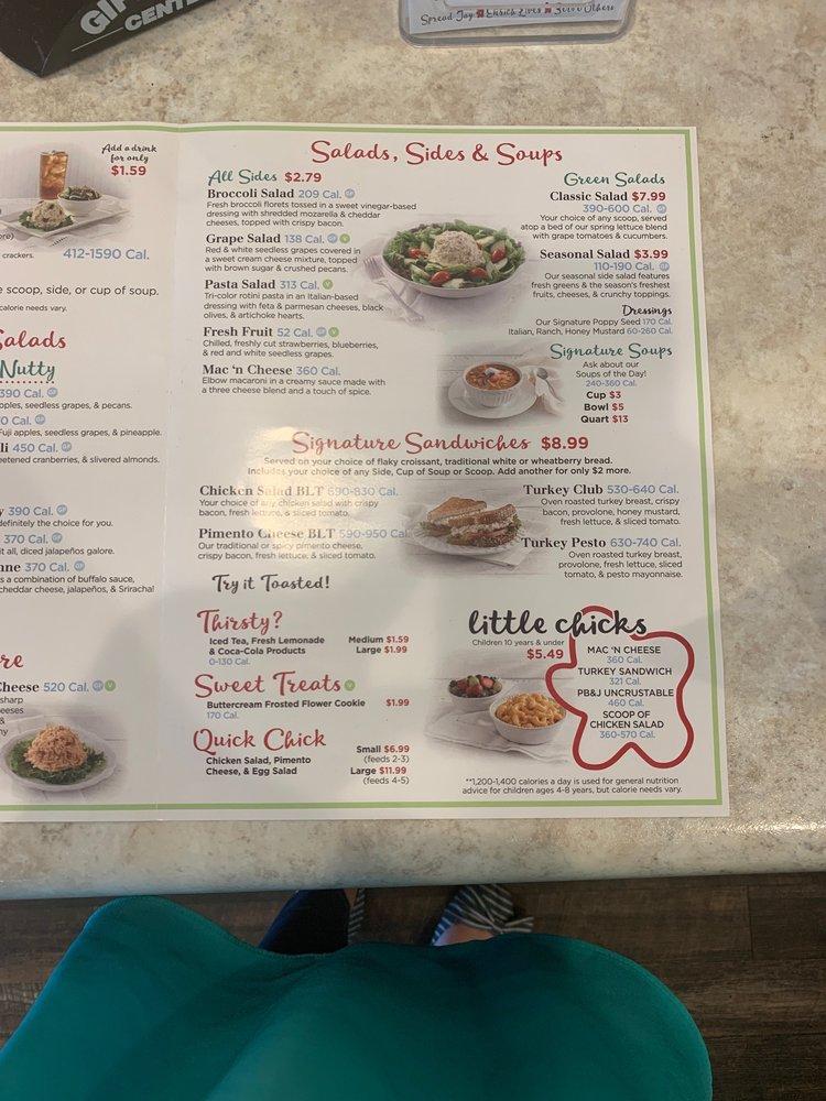 Menu at Chicken Salad Chick restaurant, Palm Harbor, US Hwy 19 N