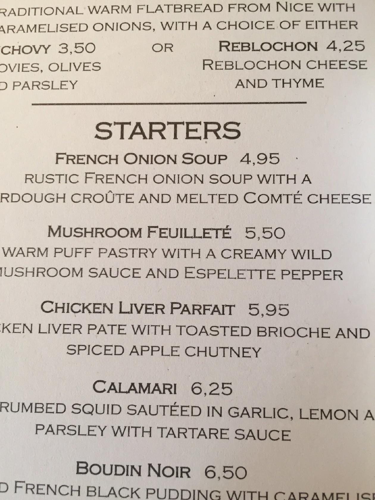 Menu at Côte Farnham restaurant, Farnham
