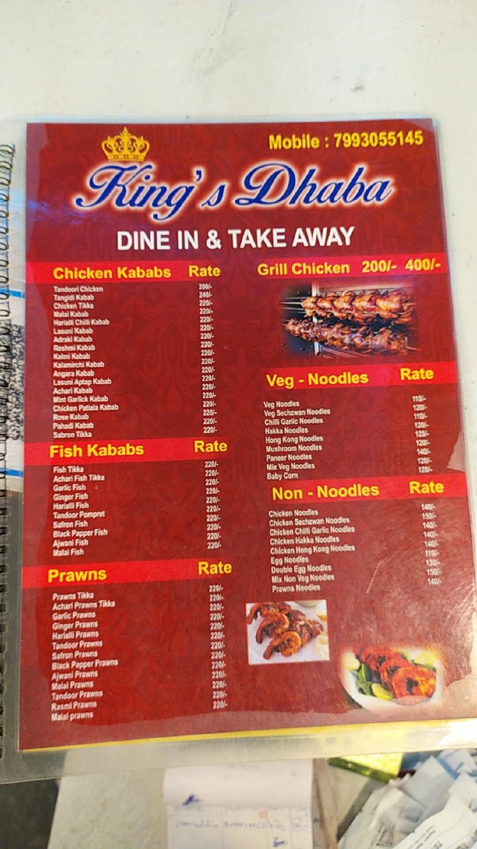 Menu at King's Dhaba Take away, Sangareddy