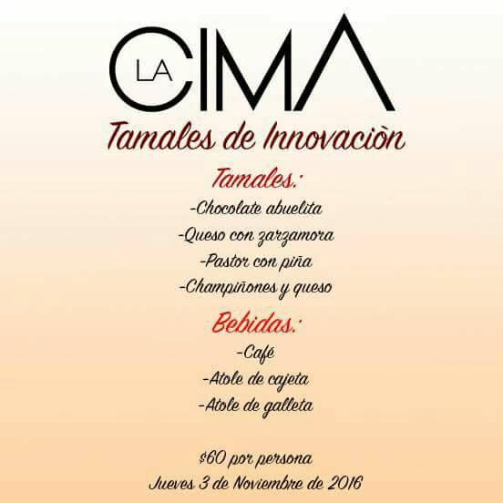 Menu at La Cima Restaurante-Escuela, Naucalpan
