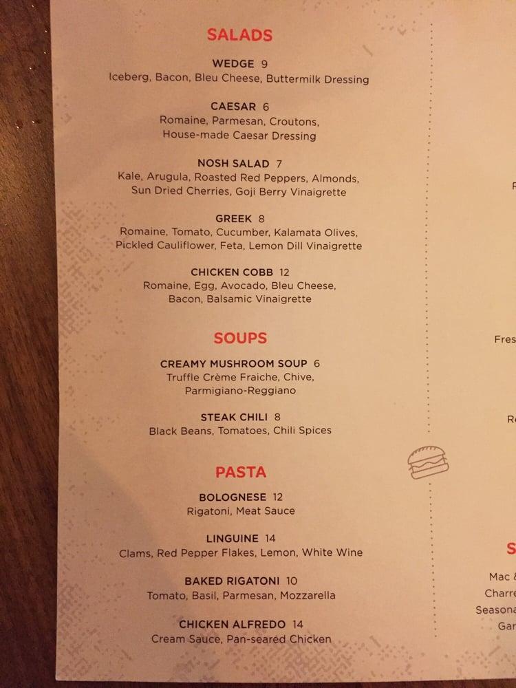 Menu at Noosh Nosh pizzeria, Louisville