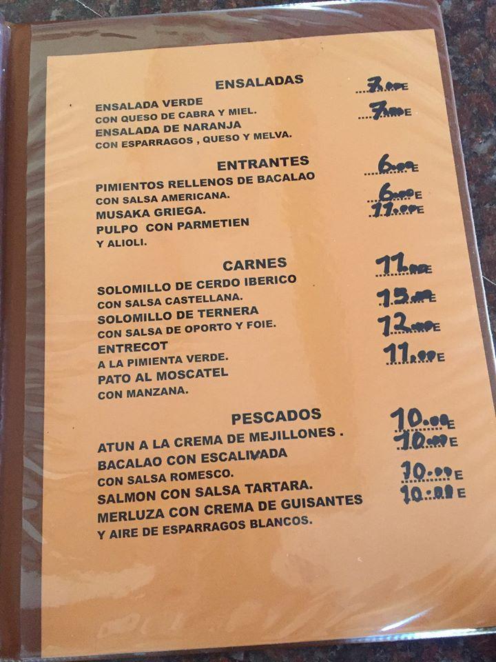 Menu at Restaurante Marla, Zamora