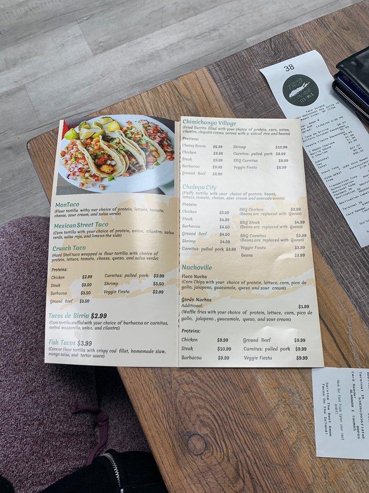 Menu at Taco Island Tex-Mex restaurant, Mount Sinai