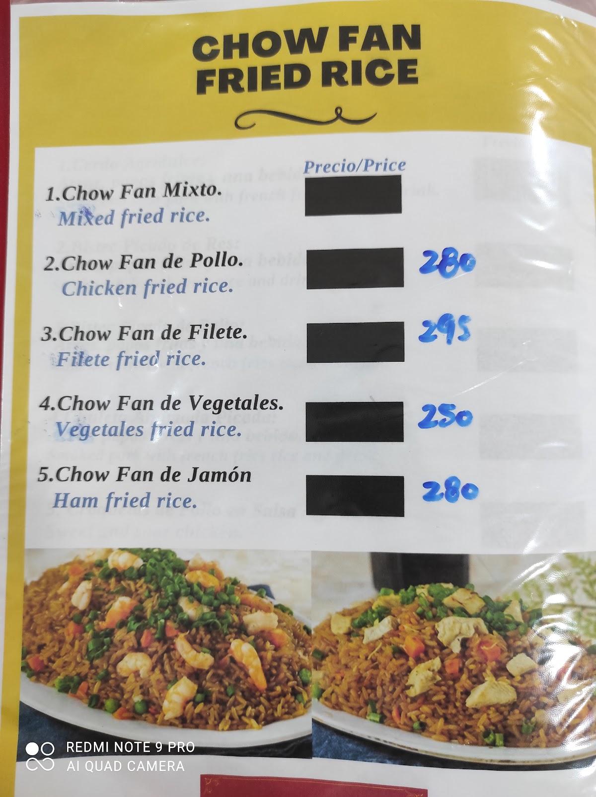 Menu at Pica Pollo King restaurant, Las Terrenas