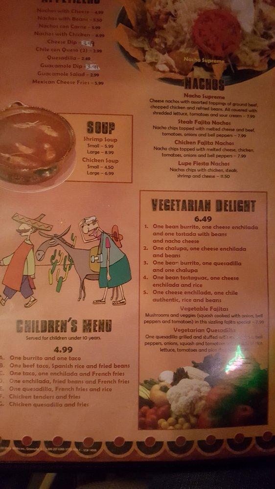 Menu at El Rancho restaurant, Stuart