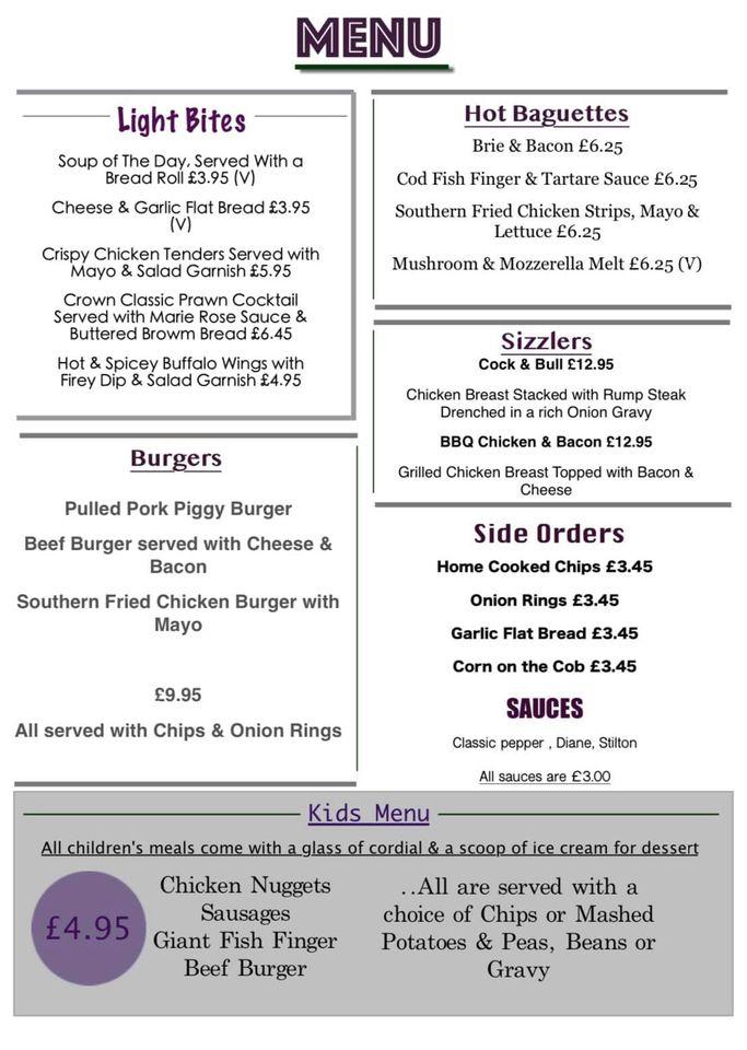Menu at HATTERS pub & bar, Skegness