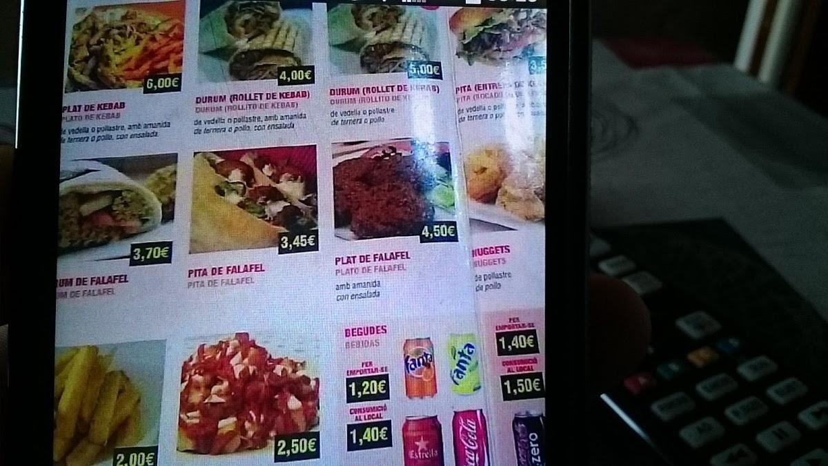 Menu at Navàs Doner Kebab restaurant, Navàs