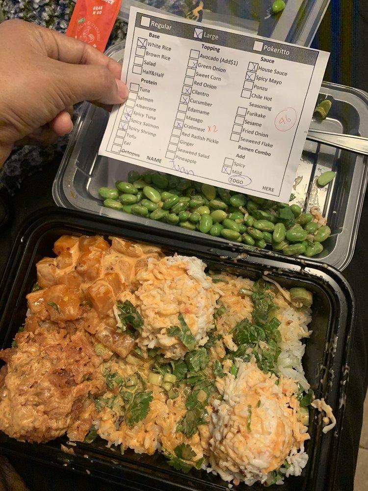 Menu at Poke Ramen restaurant, Port Hueneme