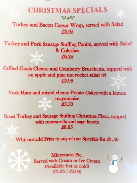 Menu at Cafe 51, Ayr
