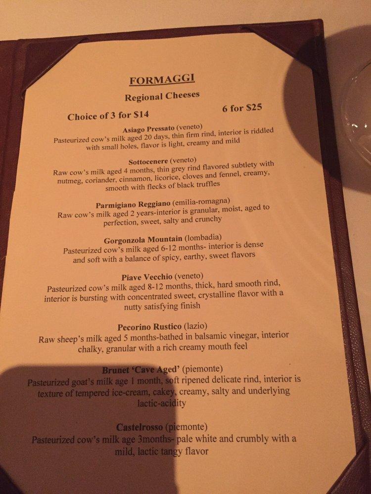 Menu at Da Marco restaurant, Houston, Westheimer Rd