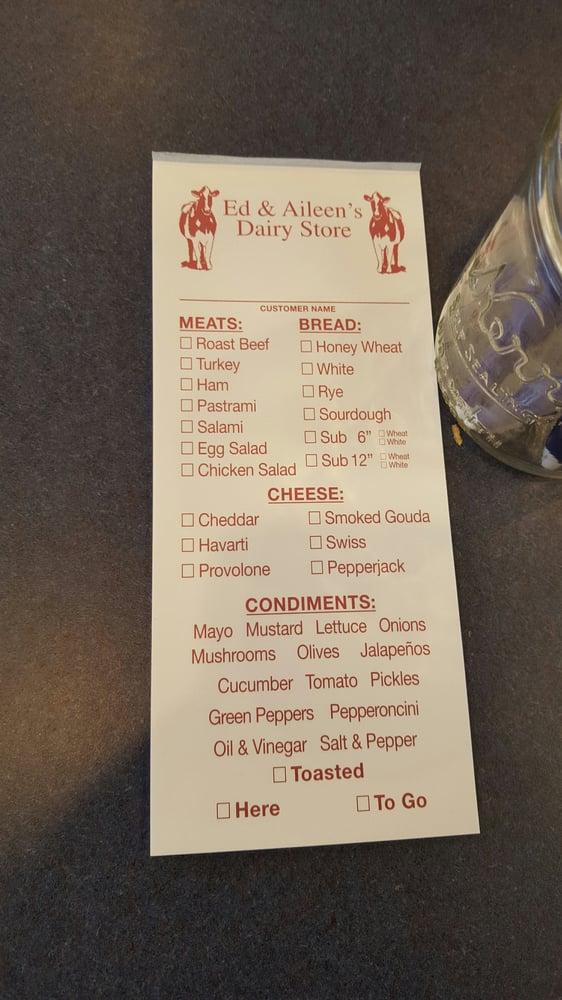 Menu at Edaleen Dairy desserts, Ferndale