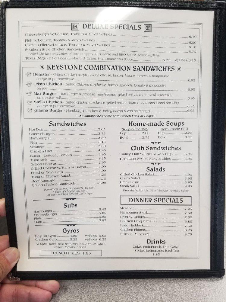 Menu at Keystone Restaurant, Harrisburg