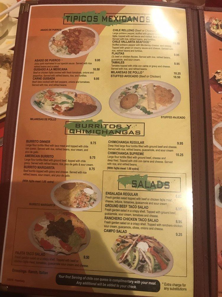 Menu at La Casona restaurant, Rosenberg, Southwest Fwy