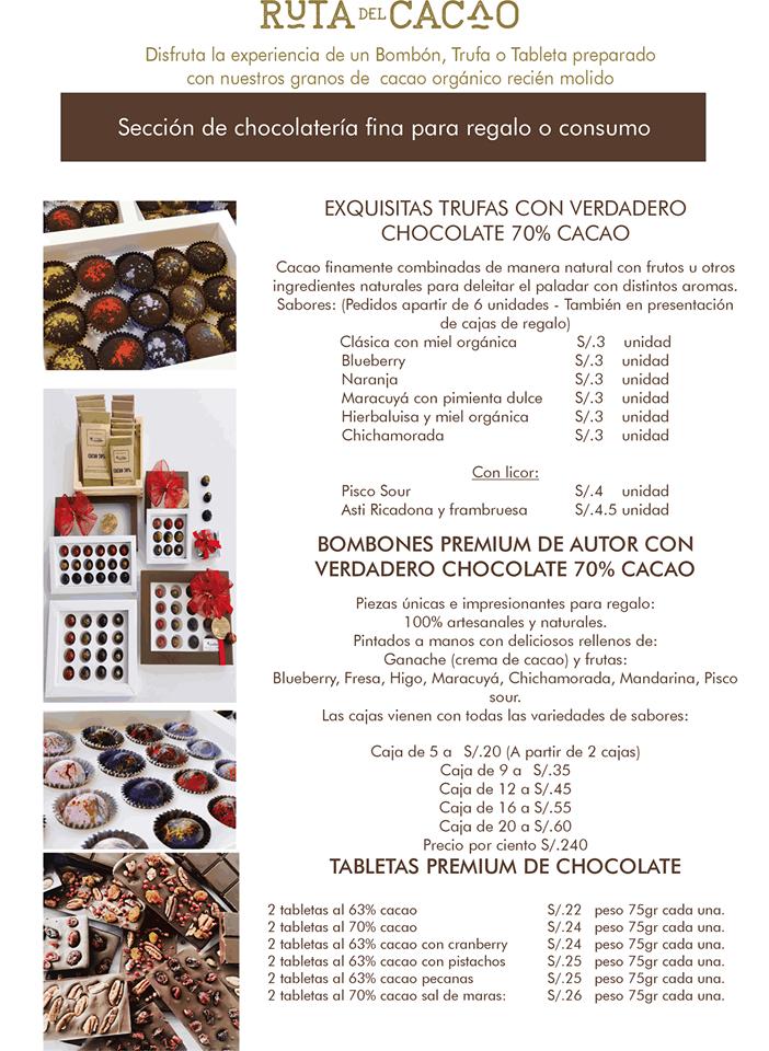Menu at Nissi, Lima