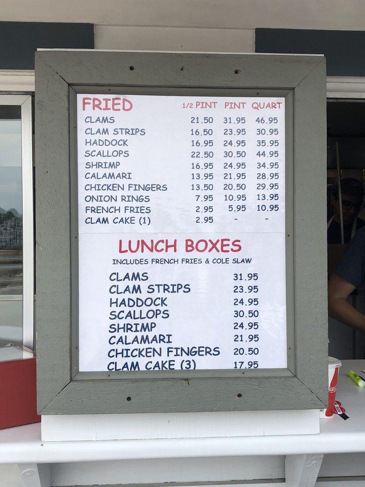 Menu at The Clam Shack restaurant, Kennebunk