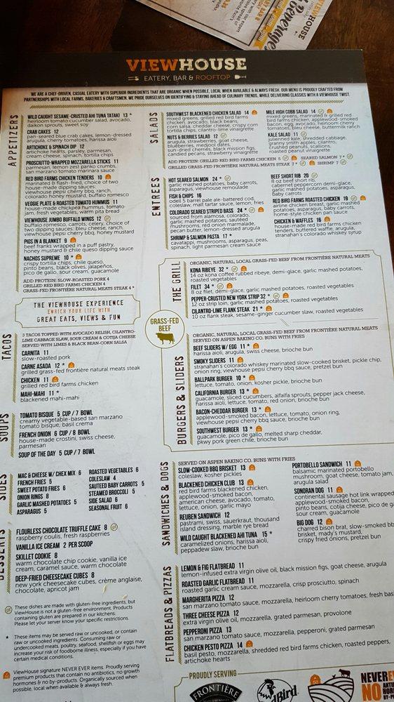Menu at ViewHouse pub & bar, Centennial, S Clinton St