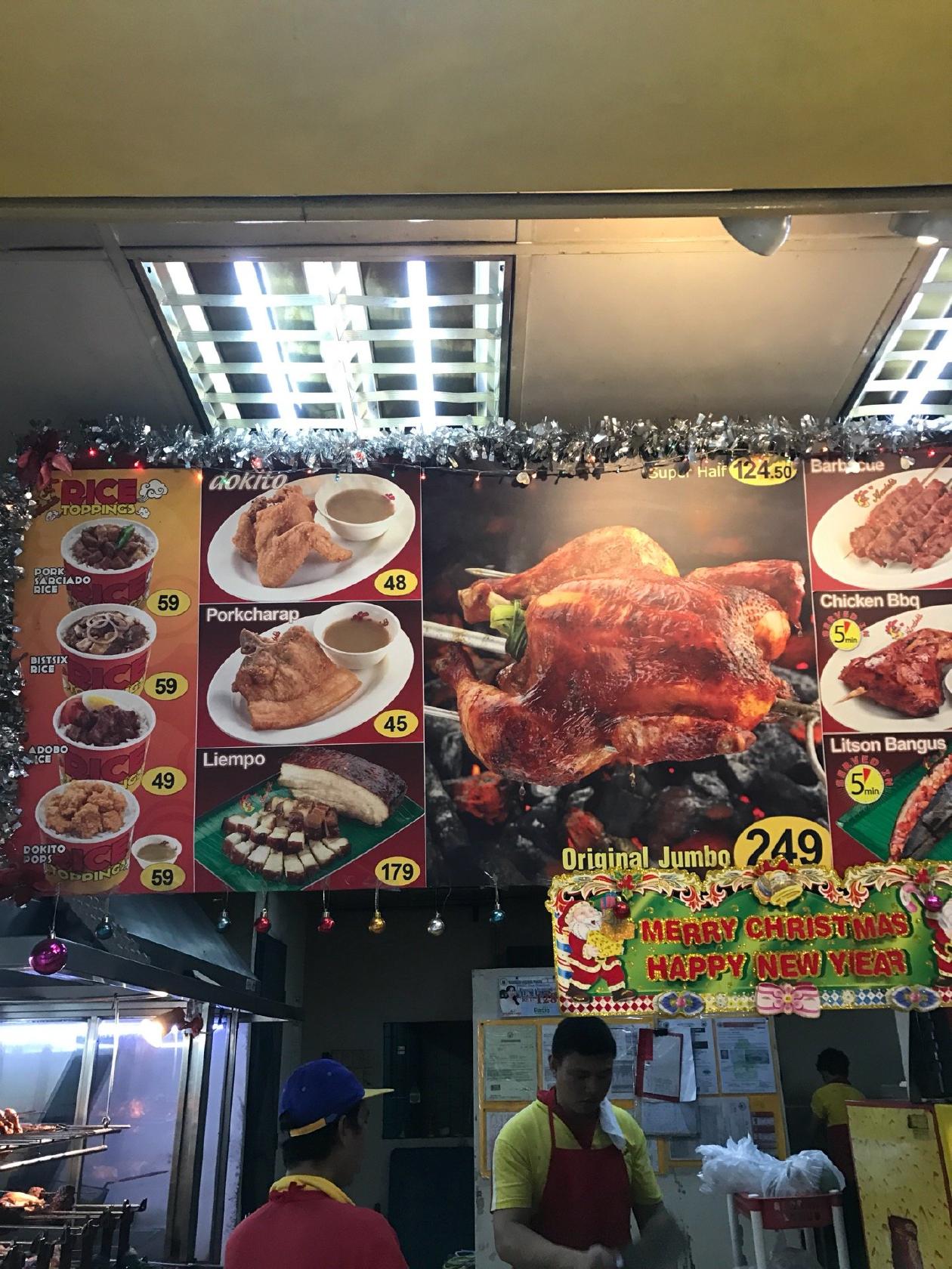 Menu at Andok's restaurant, Pasig, Dr Sixto Antonio Ave