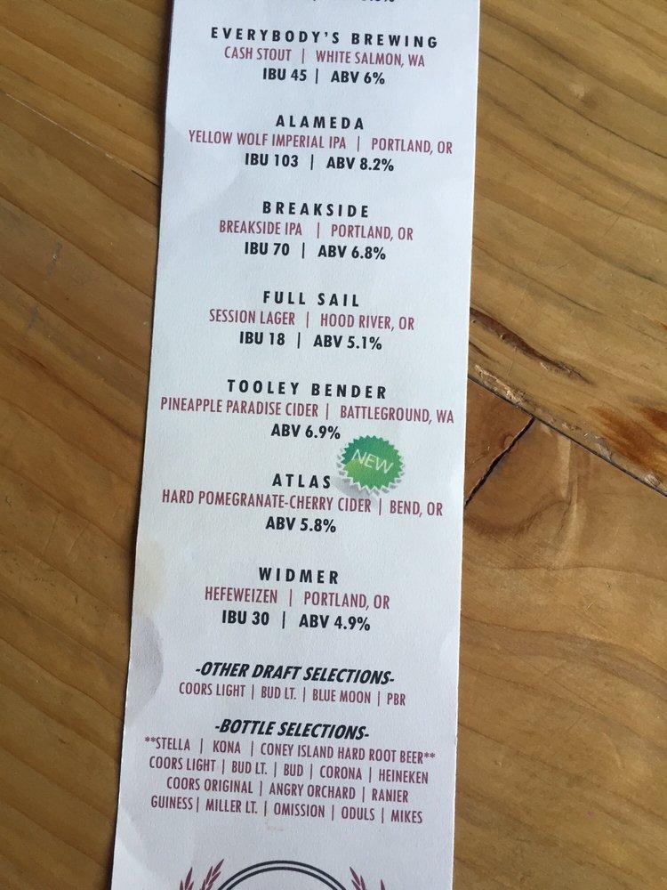 Menu at bridge city taproom pub & bar, Portland, 620 SE 122nd Ave