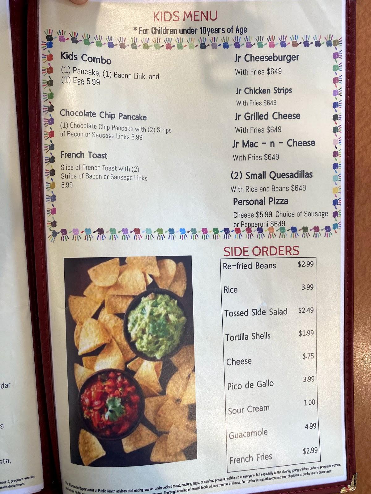Menu at Highway 12 Family Restaurant, Sauk City