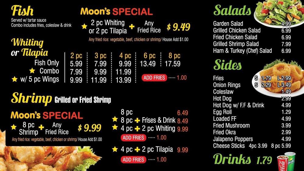Menu at Moon's Wings & Hibachi restaurant, Marietta