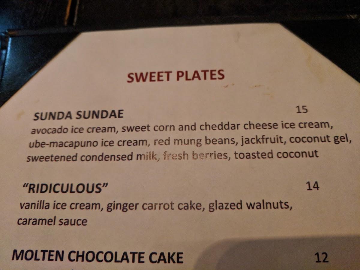 Menu at Sunda - River North restaurant, Chicago, 110 W Illinois St