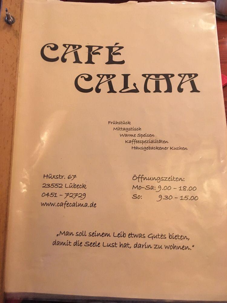 Speisekarte von Café Calma cafe, Lübeck