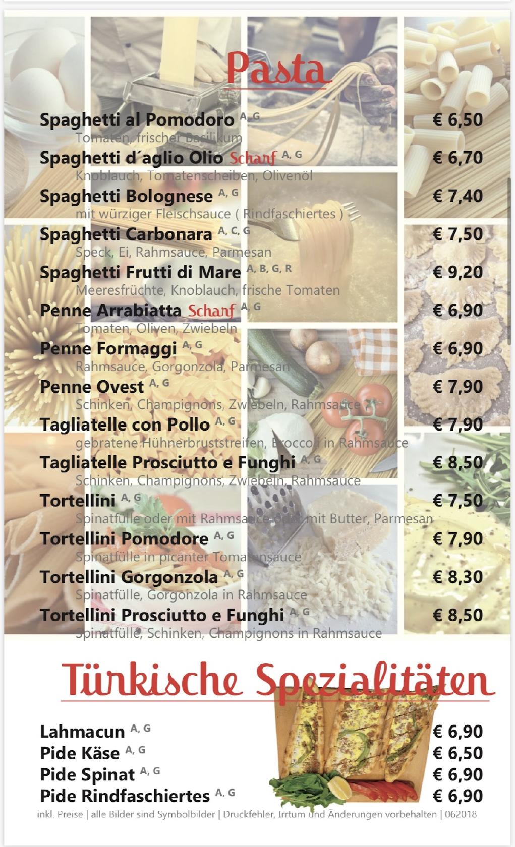 Speisekarte von Da Jacco restaurant, Innsbruck