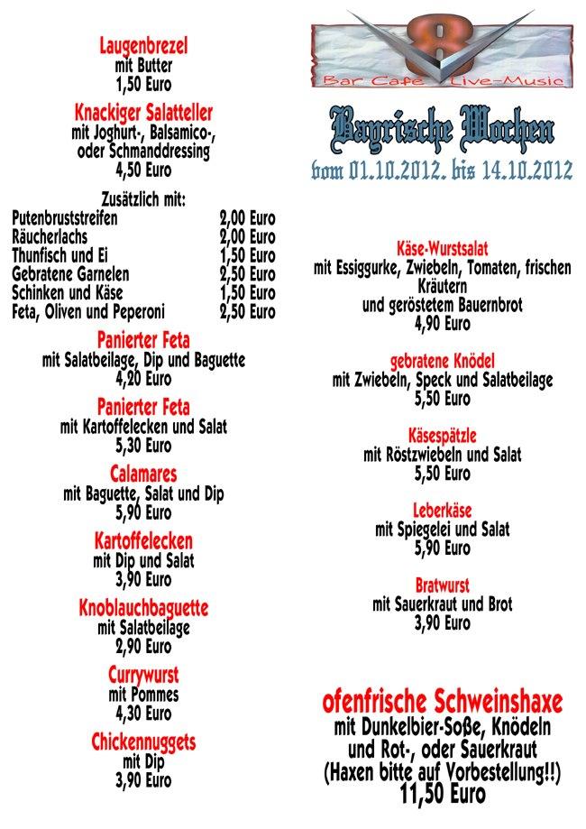 Speisekarte von Gaststaette V8 restaurant, Espenau