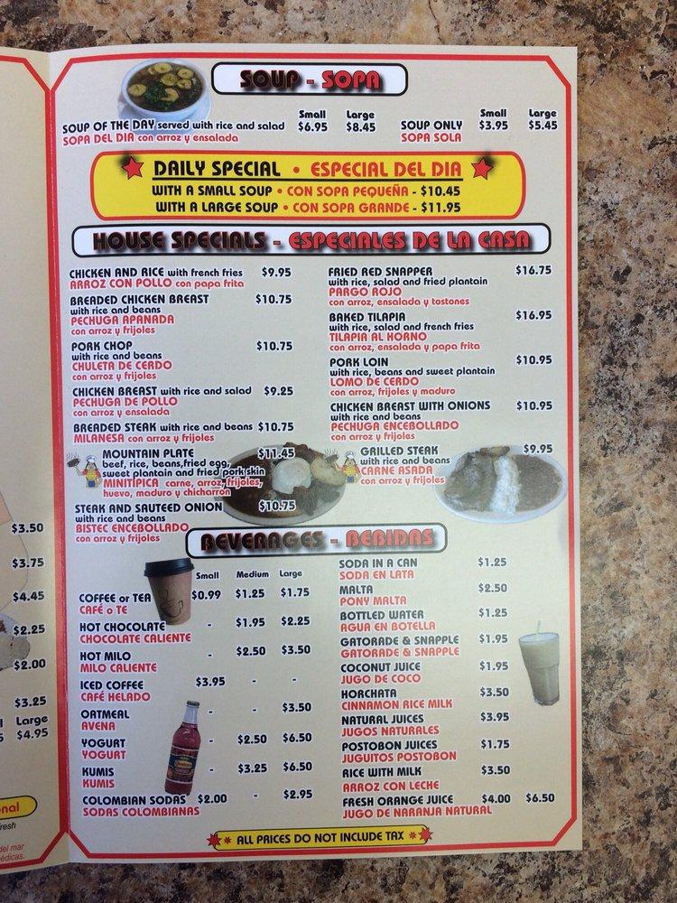 Menu at Pecosa Bakery, East Meadow