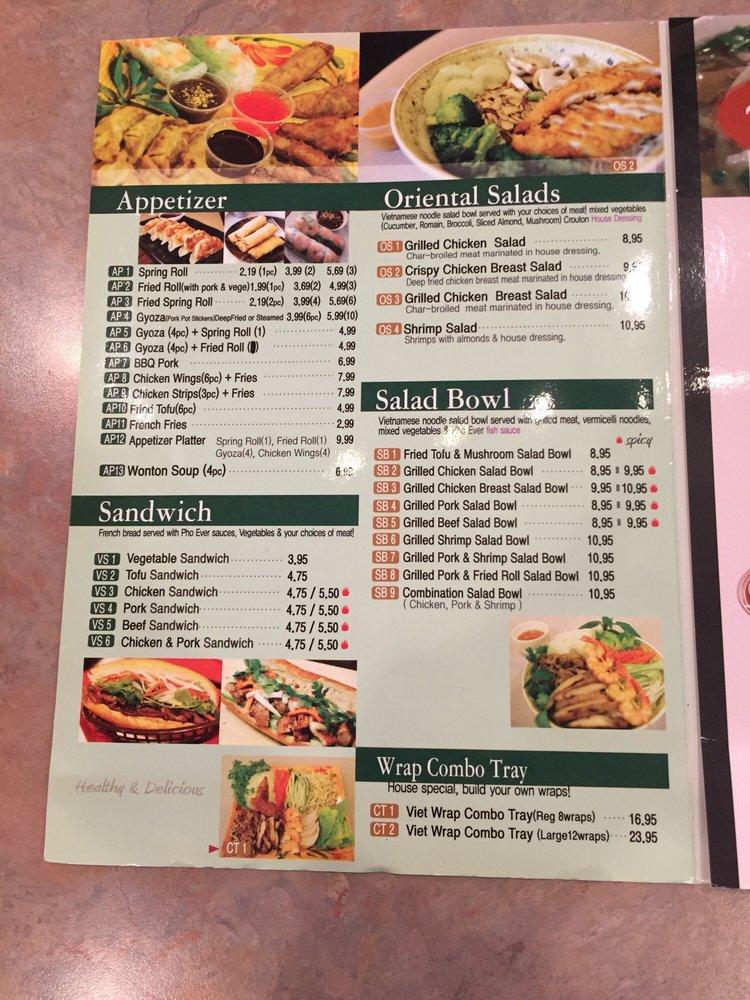 Menu at Pho Ever & Wok restaurant, Puyallup, Canyon Rd E Ste 47