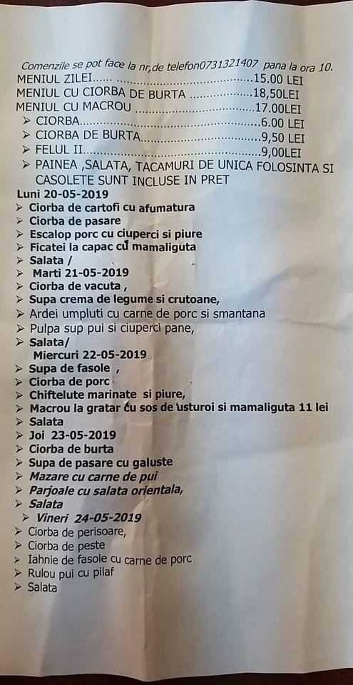 Menu at Restaurant Consirom Slobozia, Slobozia