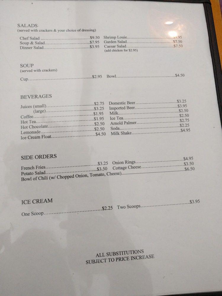 Menu at City Grill restaurant, Pacifica