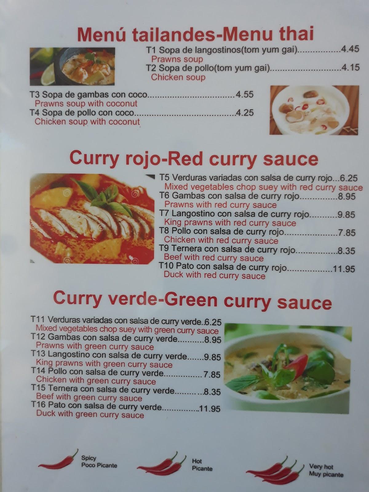 Menu at House Ming restaurant, Torremolinos