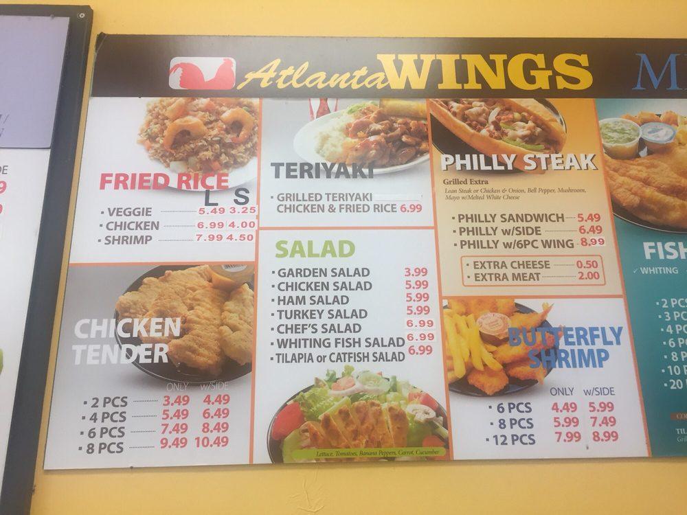Menu at Atlanta Wings restaurant, Lithia Springs, 612 Thornton Rd