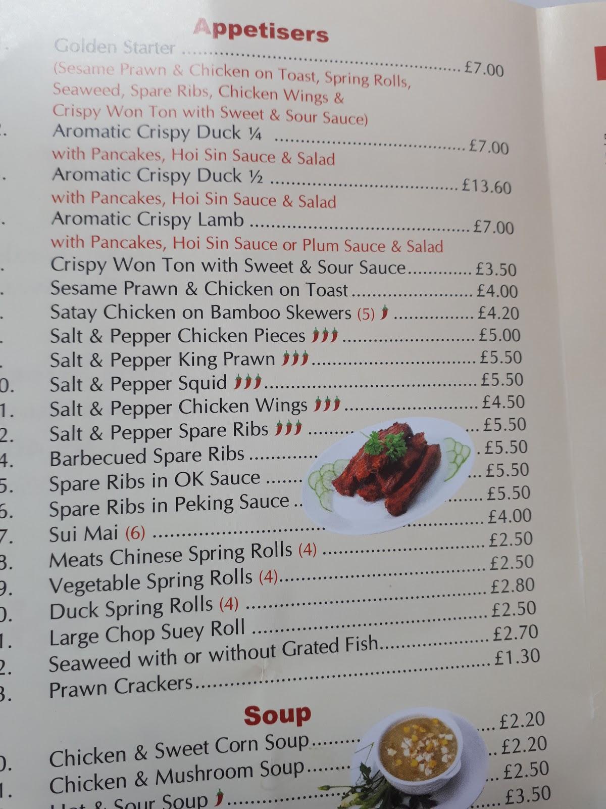 Menu at New City fast food, Deeside