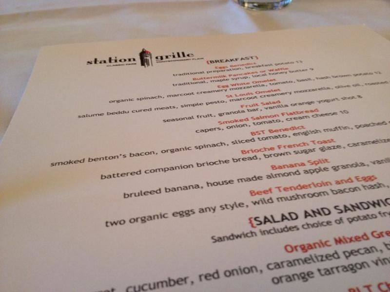 Menu at Station Grille pub & bar, St. Louis, Market St