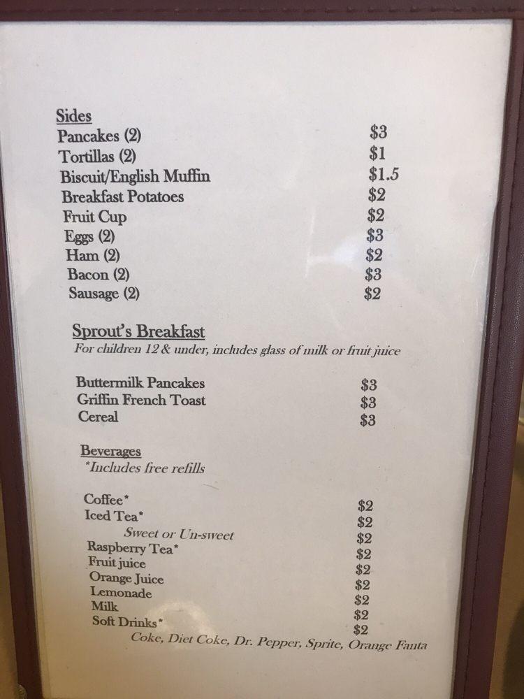 Menu at The Griffin Grill restaurant, Mission