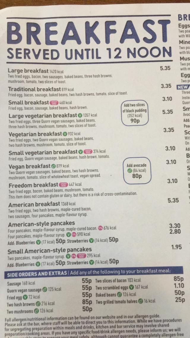 Menu at The Rupert Brooke - JD Wetherspoon pub & bar, Rugby
