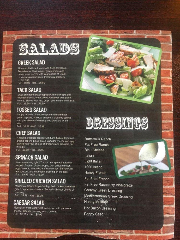Menu at Backstreet Cafe, Muldraugh