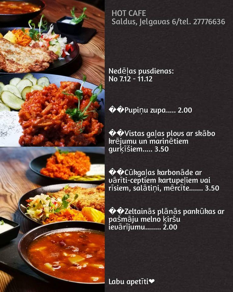 Menu at HOT caffe cafe, Saldus