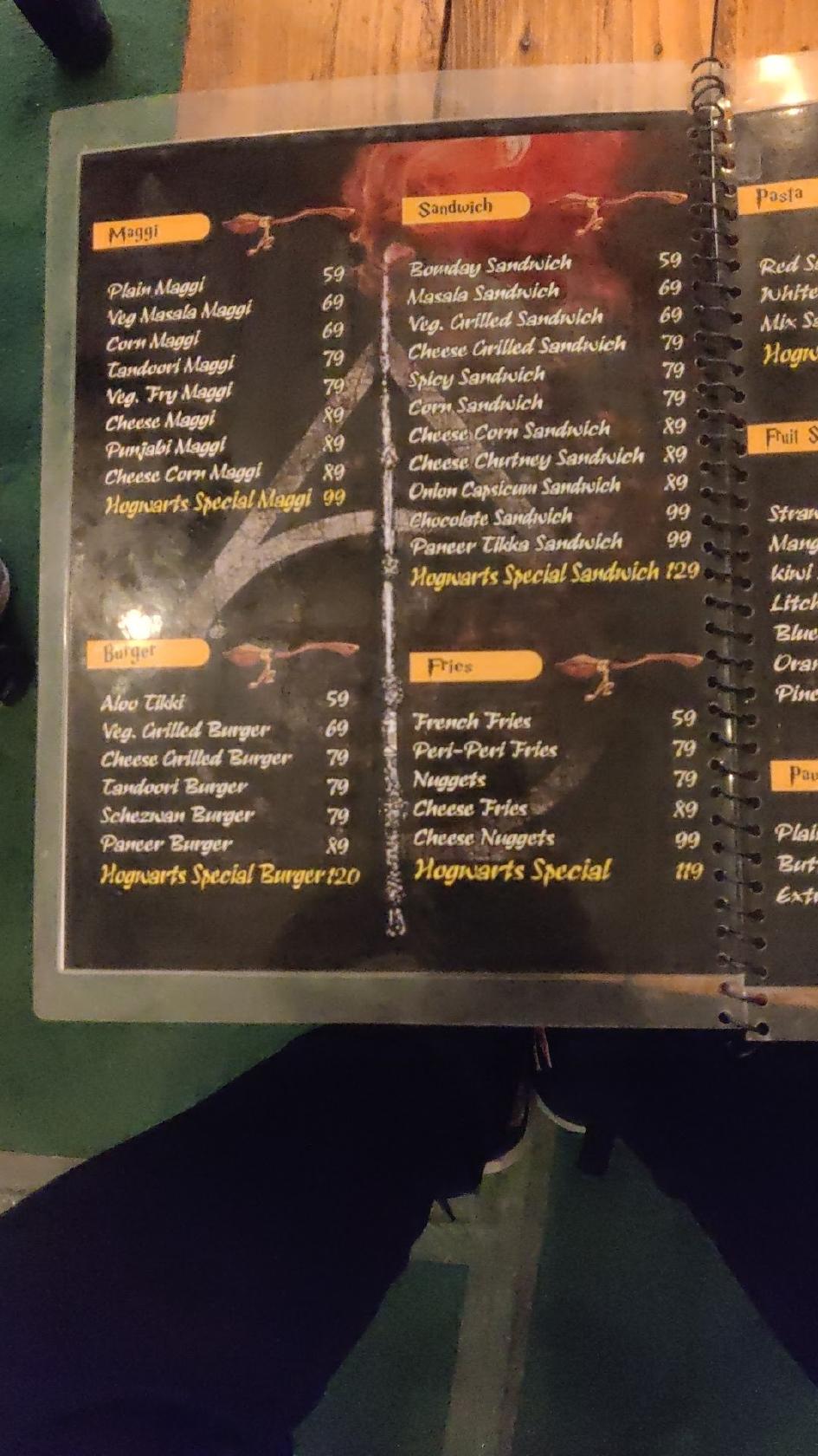 Menu at Hogwarts The Cafe & Family Restaurant, Ujjain
