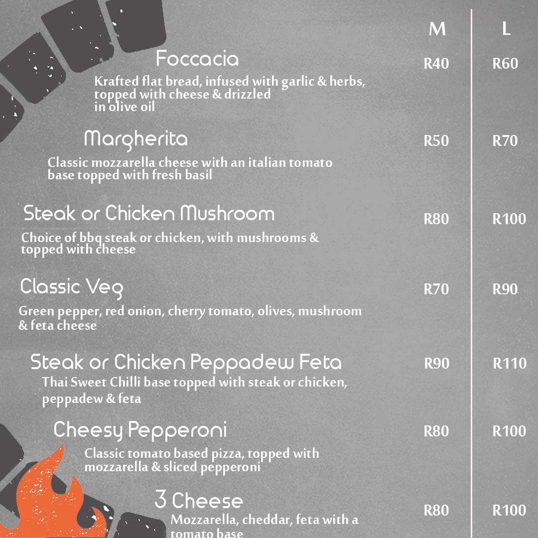Menu at Krafted Krust restaurant, Lenasia