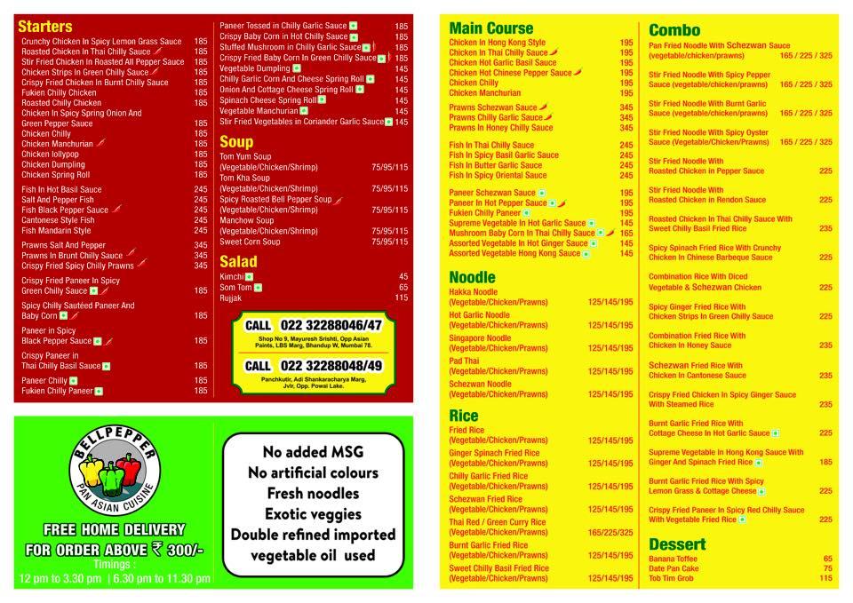 Menu at Mystic Cafe, Mumbai