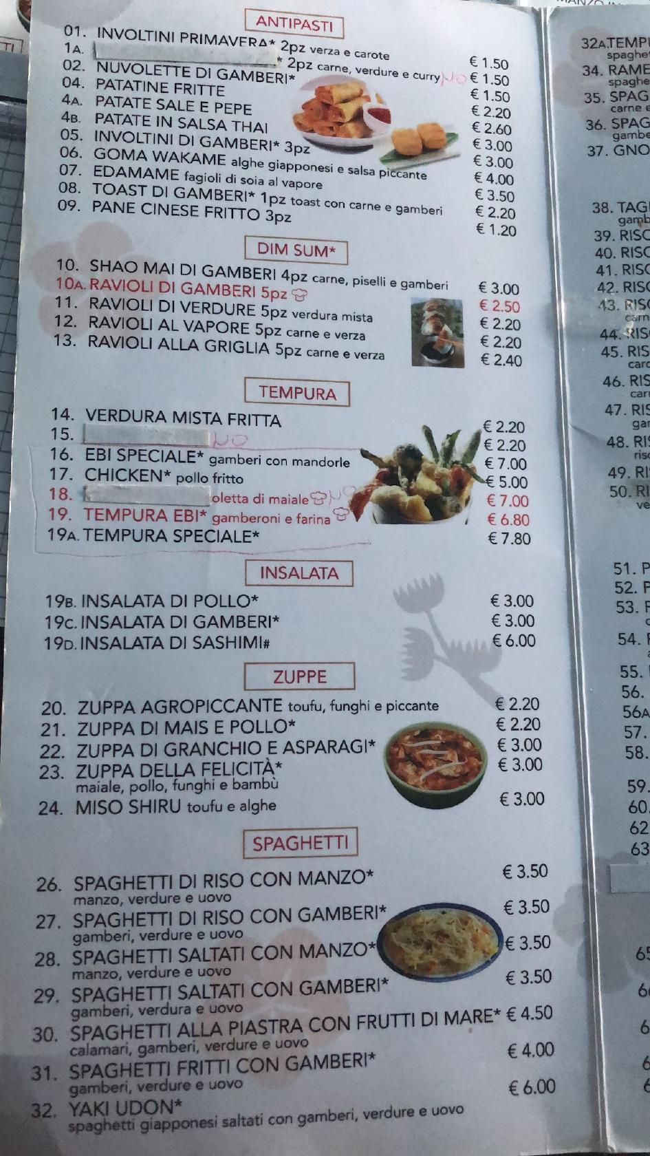 Menu at Ristorante Cinese&Giapponese（LEYI）, Rome