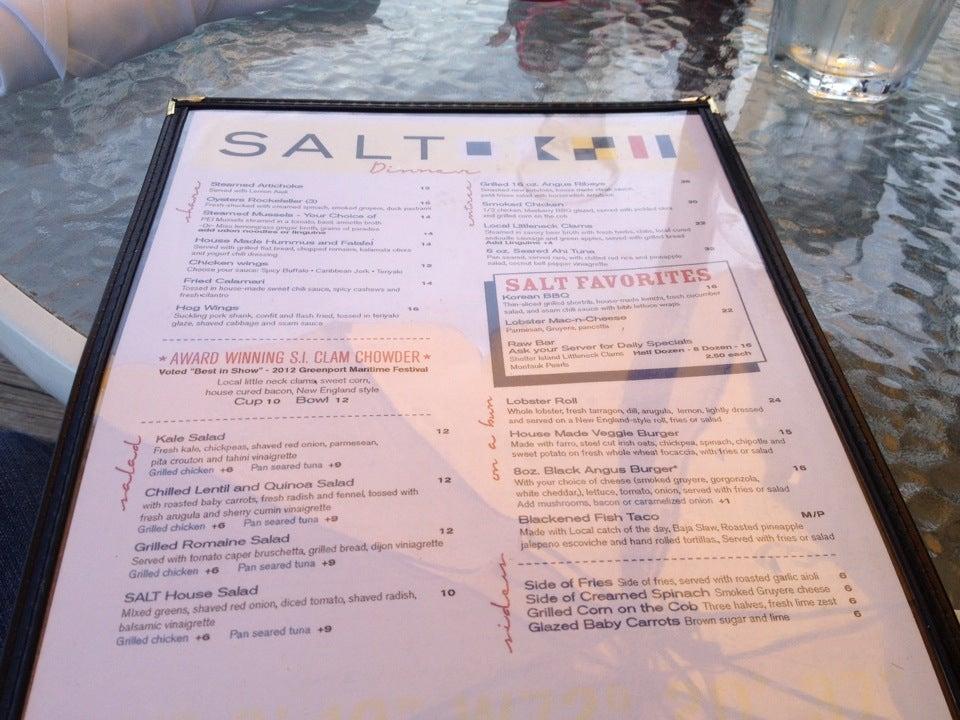 Menu at SALT Waterfront Bar & Grill, Shelter Island