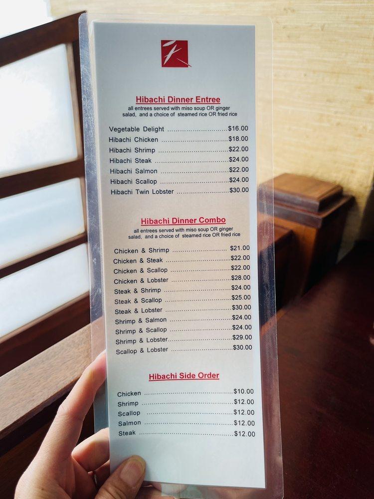 Menu at Sora Japanese Restaurant, Pisgah Forest